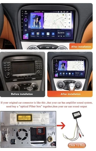 MERCEDES BENZ SL R230 SL350 SL500 SL55 SL600 SL65 2001-2007 Android8 ...
