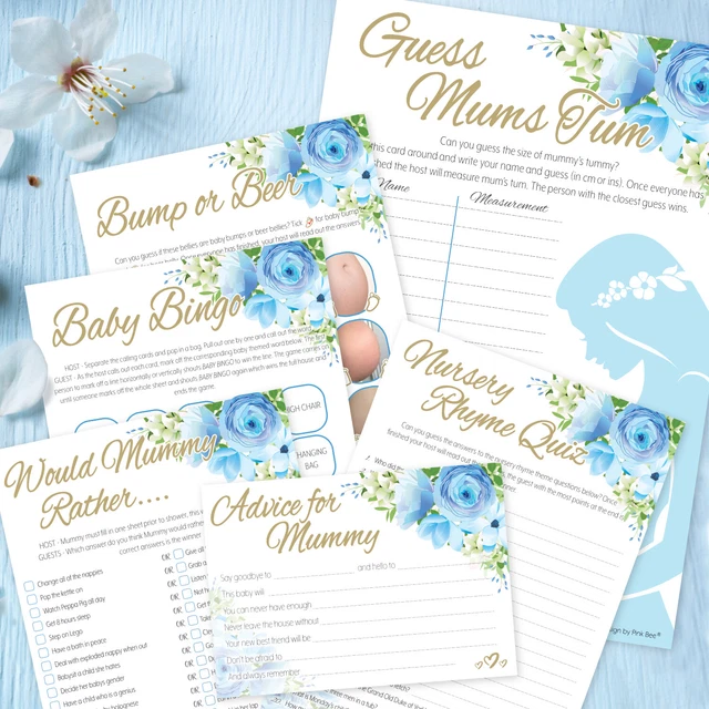 BABY SHOWER GAME - Floral Range, Blue, Boy, Flowers , Mummy, Quiz ...
