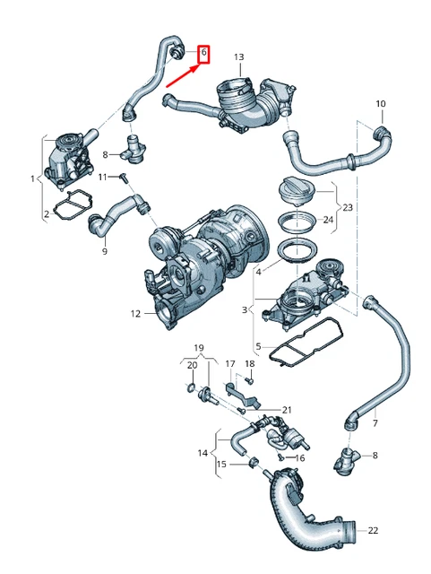 NEUF AUDI Q7 4M Ligne De Reniflard Inférieur Droit 0P2103283C Original ...
