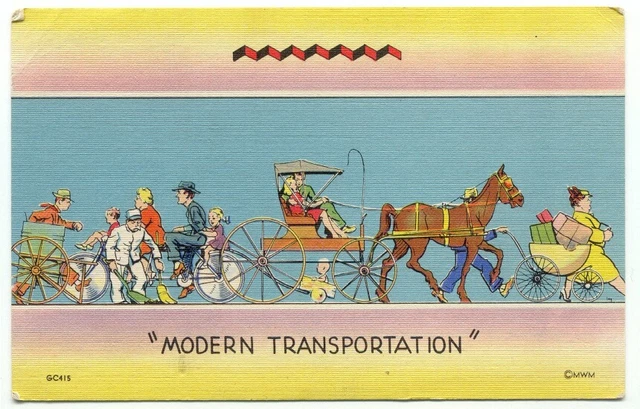 TRANSPORT MODERNE DESSIN animé lin cheval tracé voiture vélo carte ...