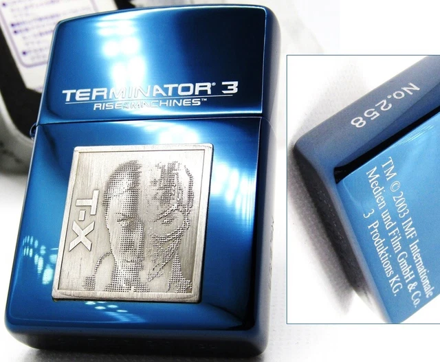 TERMINATOR 3 T-X Blue Titanium Zippo Oil Lighter 2001 MIB Rare £135.43 ...