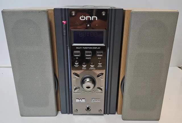 ONN MICRO HIFI System with CD Player and FM Radio Silver With Speakers ...