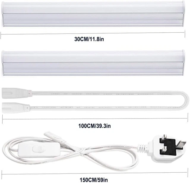 30CM LED UNDER Cabinet Light, 5W 3000K Warm White Connectible with ON ...