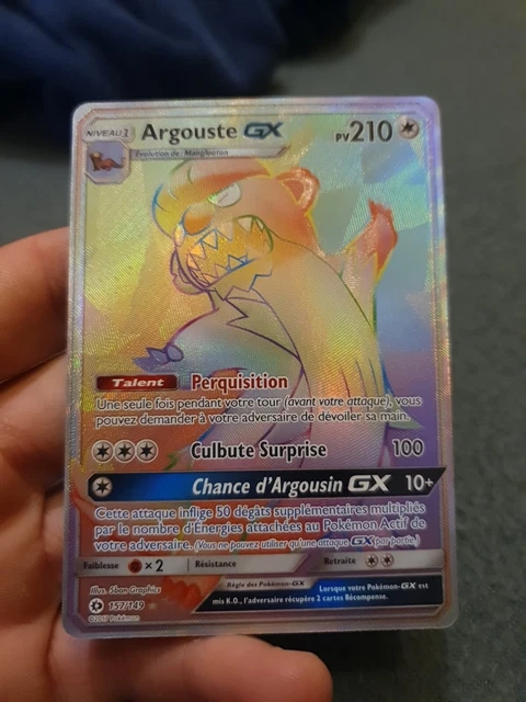 CARTE POKEMON ARGOUSTE GX 157/149 SL1 Soleil et Lune Parfait état Neuf ...