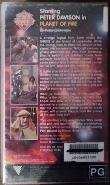 DOCTOR DR WHO Planet of Fire VHS Peter Davison ABC Video PAL EX-Library ...
