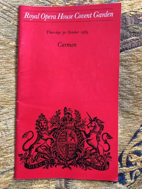 CARMEN ROYAL OPERA House Programme 1969 - Viorica Cortez, Jean Bohomme ...