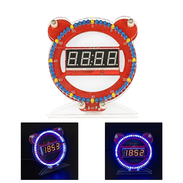 Diy Digital Led Alarm Clock Electronic Date Time Sound Light Control