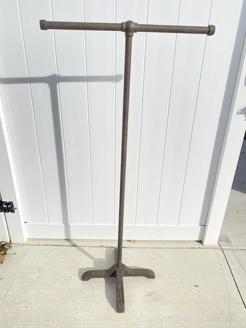 ANTIQUE BUCKEYE FIXTURE Finish T Bar Clothing Display Rack W/Cast Iron ...