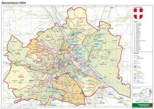 VIENNA POLITICAL MAP Unfolded 1:85.000 (Map) £33.71 - PicClick UK