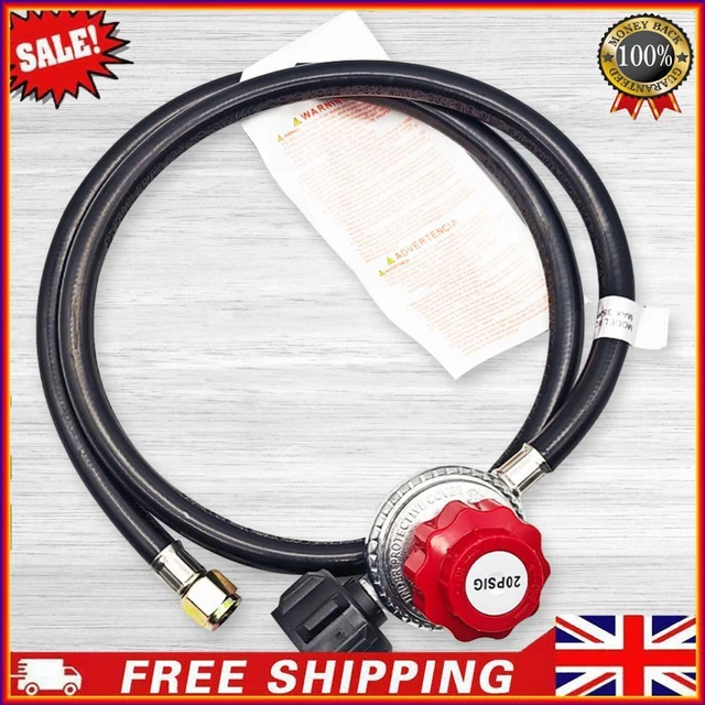 1.5FT HIGH PRESSURE Propane Gas Regulator with Hose 0-20 PSI Adjustable ...
