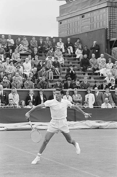 AUSTRALIAN TENNIS PLAYER Ken Rosewall Competing Against Abe Segal 1968 ...