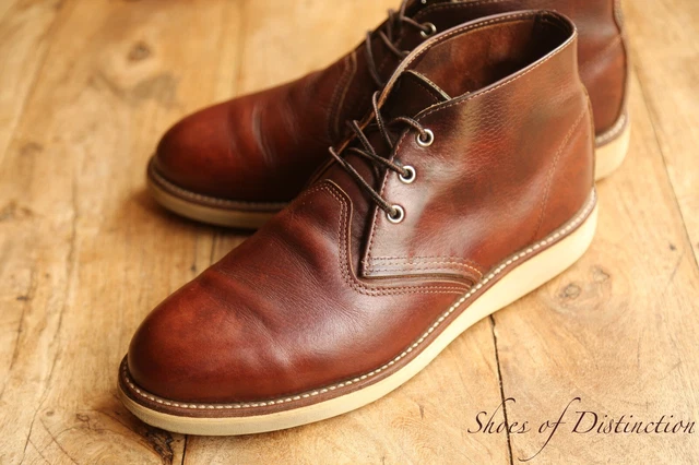 REDWING RED WING 3141 Reddish Brown Leather Chukka Boots Shoes Men's UK ...