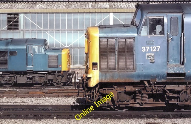 RAILWAY PHOTO 6X4 Class 37 37127 and 40086 BR Blue Cab Side View March ...