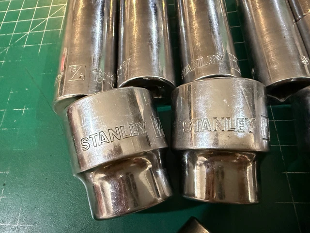 STANLEY 14 PIECE 1/2 Drive SAE Socket Set - CR-V 14 - 1 1/4 - 7/16 $12. ...