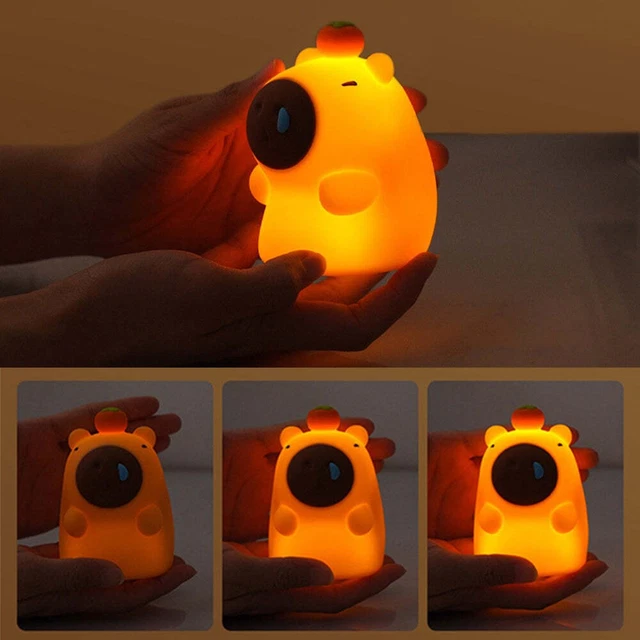 CAPYBARA SILICONE LED Night Light Pat Sensor Rechargeable Lamp Kid ...