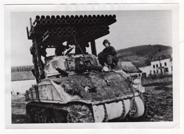WW2 US ARMY Sherman T-34 Calliope Rocket Launcher Tank 5x7 Vintage ...