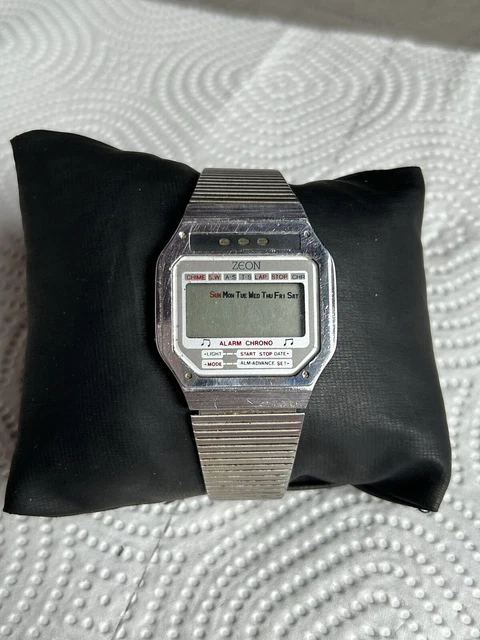 ZEON MEN’S VINTAGE LCD Digital Alarm Chrono Watch 1081 - Not Running £8 ...