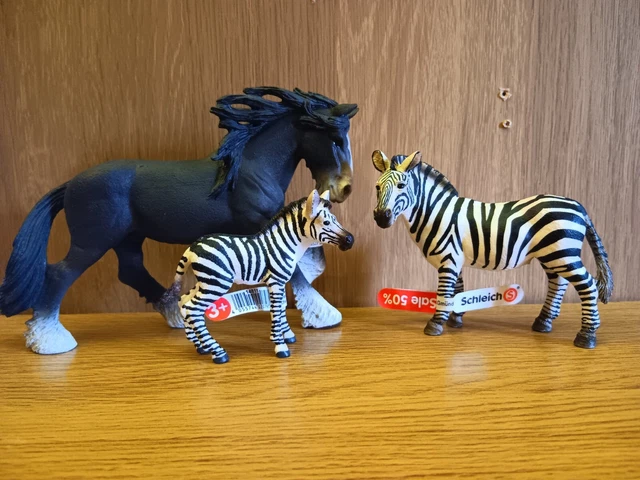 LOT OF 3 Schleich model horse bodies body shire draft zebra mare and ...