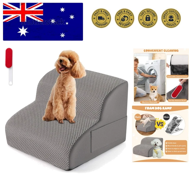 2-STEP DOG STAIRS Steps, High Density Foam Non-Slip Pet Ladder w ...