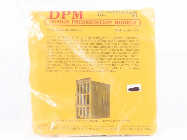HO SCALE DPM Design Preservation Models Kit #118 1st National Bank $29. ...