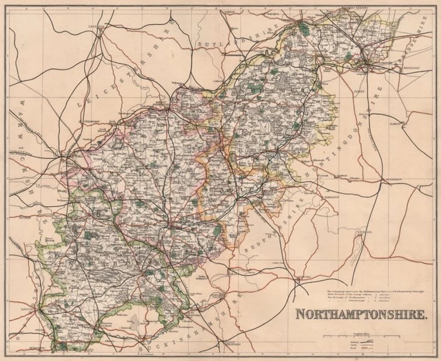 NORTHAMPTONSHIRE. COUNTY MAP. Divisions & parliamentary boroughs ...