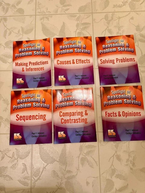 ENSEMBLE DE 6 livres LinguiSystems Spotlight on Reasoning orthophonie ...