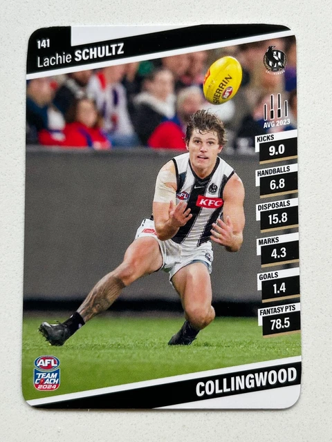 2024 AFL TEAMCOACH Common Card 'Lachie Schultz' Collingwood #141 $1.00 ...