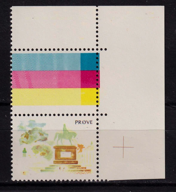 TEST PRINT TEST stamp prøve equestrian statue Denmark 1980 / 1985 DFF ...