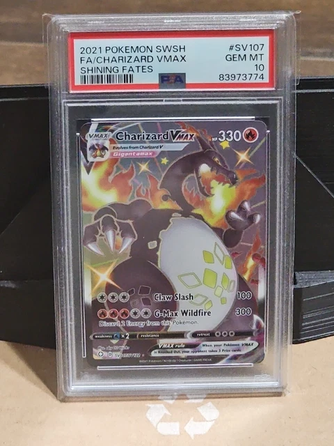 POKÉMON PSA 10 Shiny CHARIZARD VMAX SV107/SV122 SHINING FATES SWSH 🙂 ...