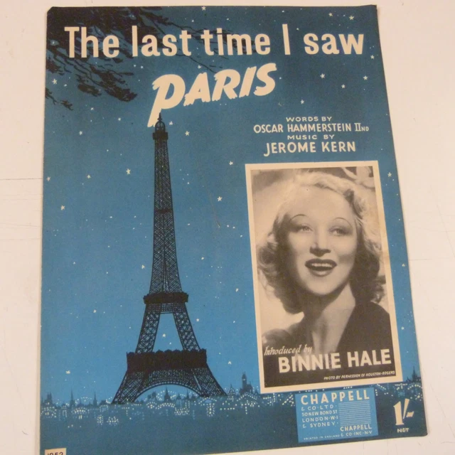 FOGLIO CANZONE LAST TIME I SAW PARIS Binnie Hale 1940 EUR 9,82 - PicClick IT