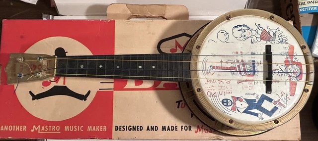 VINTAGE BLACK AMERICANA Banjo & Box Show Boat Toy $95.00 - PicClick