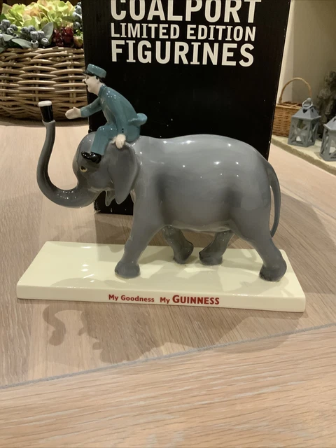 COALPORT GUINNESS LTD EDITION FIGURE of ELEPHANT WITH KEEPER BOXED NO ...
