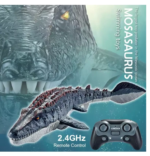 SA01A 2.4G REMOTE Control Dinosaur Boat RC Mosasaurus Dinosaur Pool ...