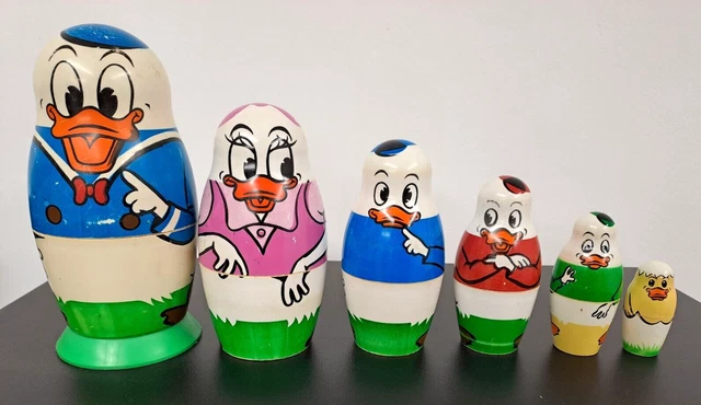 DISNEY/DONALD DUCK: VINTAGE Rare/Retro Nesting/Russian Dolls: Early ...