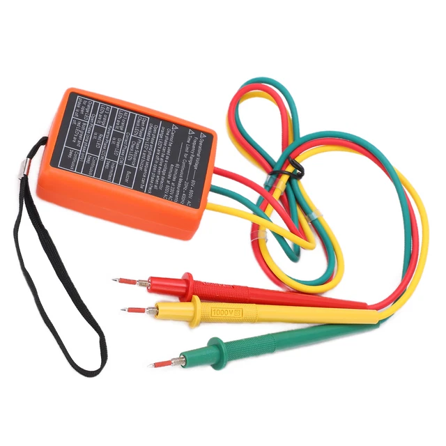 AC PHASE SEQUENCE Meter 3 Phase Sequence Rotation Tester LED Indicator ...