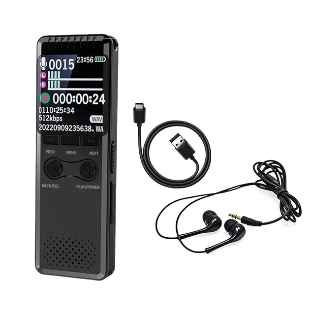 32GB DIGITAL VOICE Recorder Playback Device Lectures Activated Audio ...