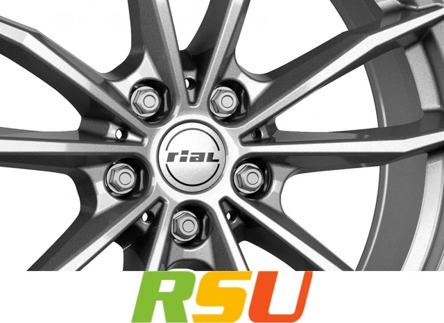 4X RIAL X12 metal-grey 8x18" ET30 LK5 112 ML 66.5 Alufelgen 18 Zoll EUR ...