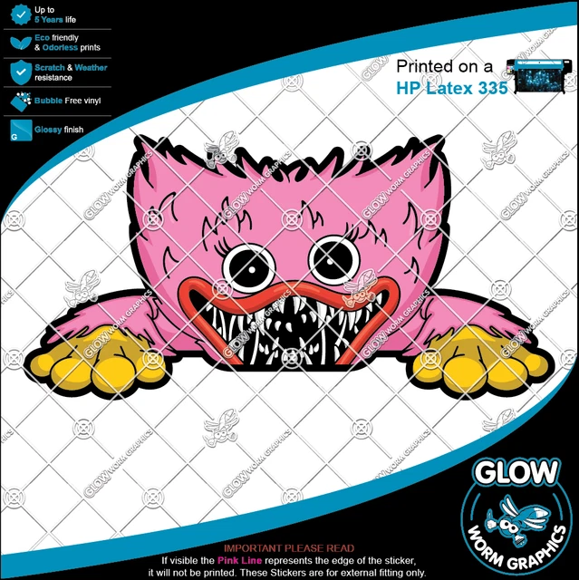 POPPY PLAYTIME KISSY Missy Peeking Kids Horror Wall Car Van Sticker ...