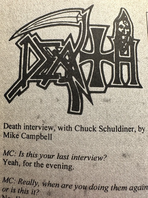 1995 INNER SOURCE Magazine Zine Death Metal + Chuck Schuldiner ...
