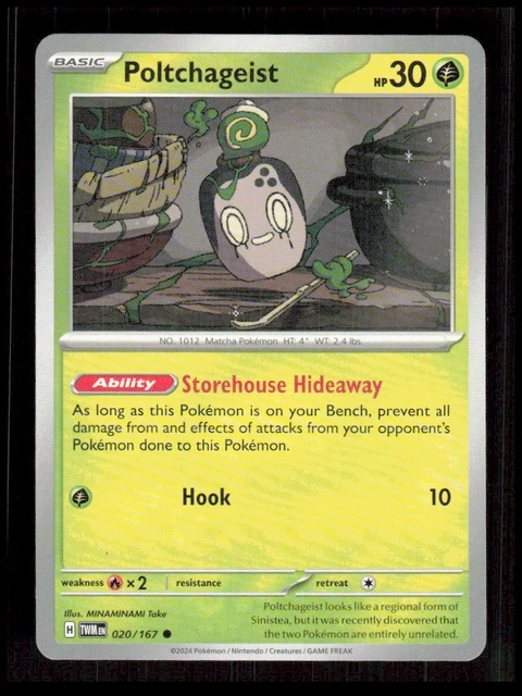 POLTCHAGEIST 020/167 SV06: Twilight Masquerade Pokemon tcg Card CB-1-9 ...