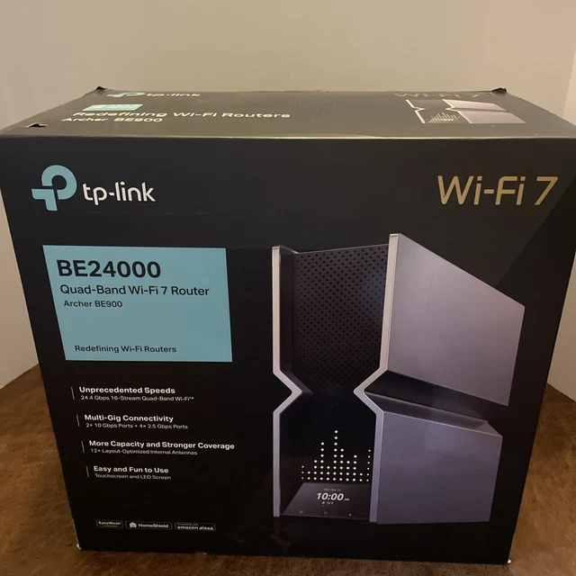TP-LINK ARCHER BE24000 Quad-Band Wi-Fi 7 Router 6GHz, 5GHz, 2.4GHz ...