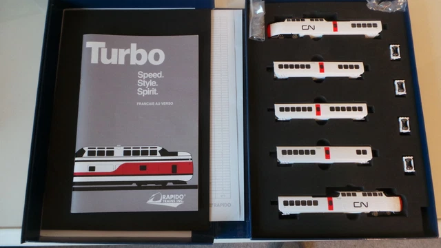 RAPIDO TURBO TRAIN in CN livery N gauge Bilingual sound and DCC £363.72 ...