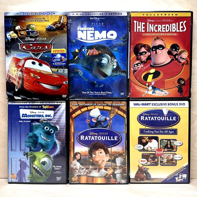 LOT OF 5 NEW Disney Pixar + Bonus DVDs Cars The Incredibles Monsters ...