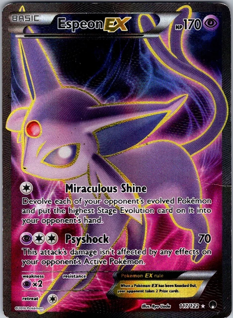 POKEMON TCG ESPEON EX 117/122 XY BREAKpoint art complet ultra holo carte rare MP-LP EUR 19,85 ...