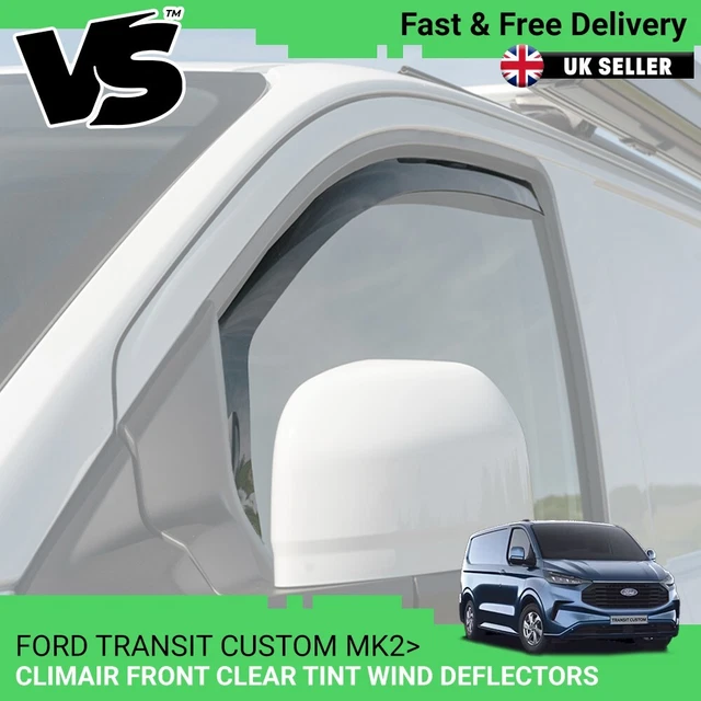 FORD TRANSIT CUSTOM Mk2 Onwards Front Side Wind Deflectors Clear Tint £ ...