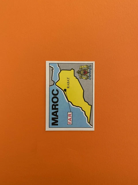 PANINI FOOTBALL CLUBS n.193 Map of Marocco Maroc Ottima Con Velina £1. ...