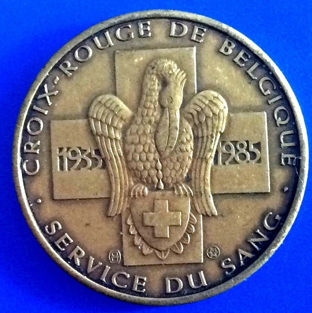 #0993# BELGIQUE/ MEDAILLE "Service Du Sang 1935-1985 " Crx Rouge" Merci ...