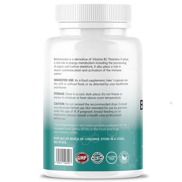 VINCO BENFOTIAMINE 300MG Vitamin B1 Thiamine High Strength for Heart ...