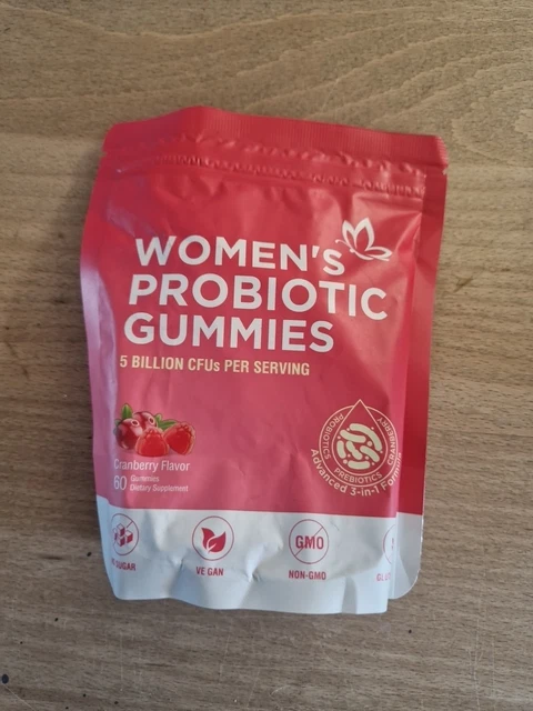 WOMEN’S PROBIOTIC CRANBERRY 60 Gummies Prebiotics 5B CFU Vegan Gut ...