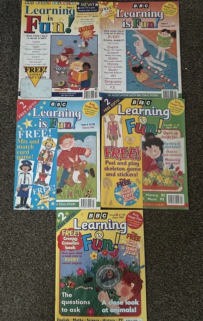 5 X BBC Learning is Fun magazines / Comics 1996-1997 issues Rare £17.99 ...